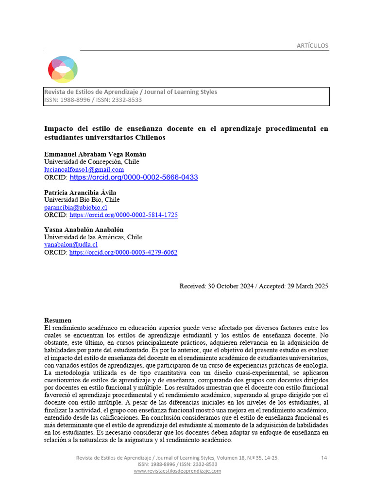 Comité+Editorial Vol.+28,+Núm.+35 14-25 | PDF | Aprendizaje | Enseñando