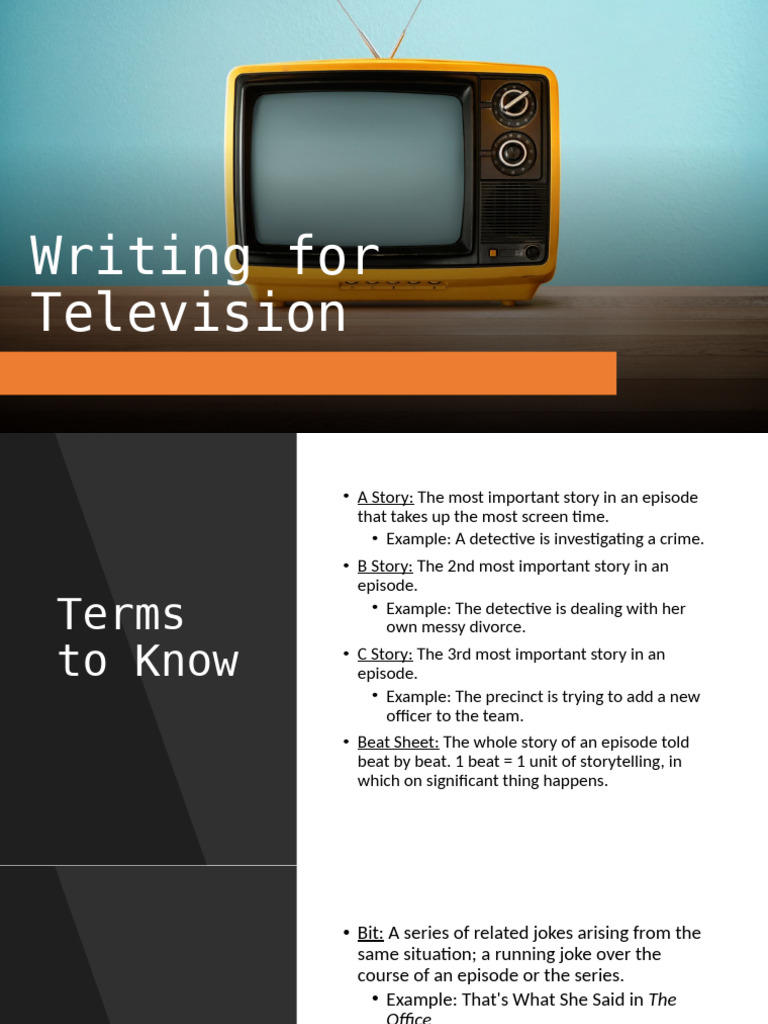 TV Writing Terms and Concepts Explained | PDF | Entertainment ...
