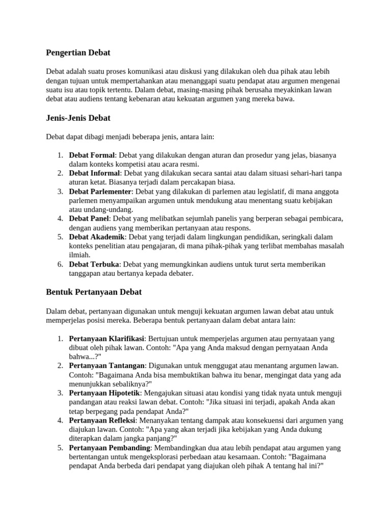 Pengertian Debat | PDF