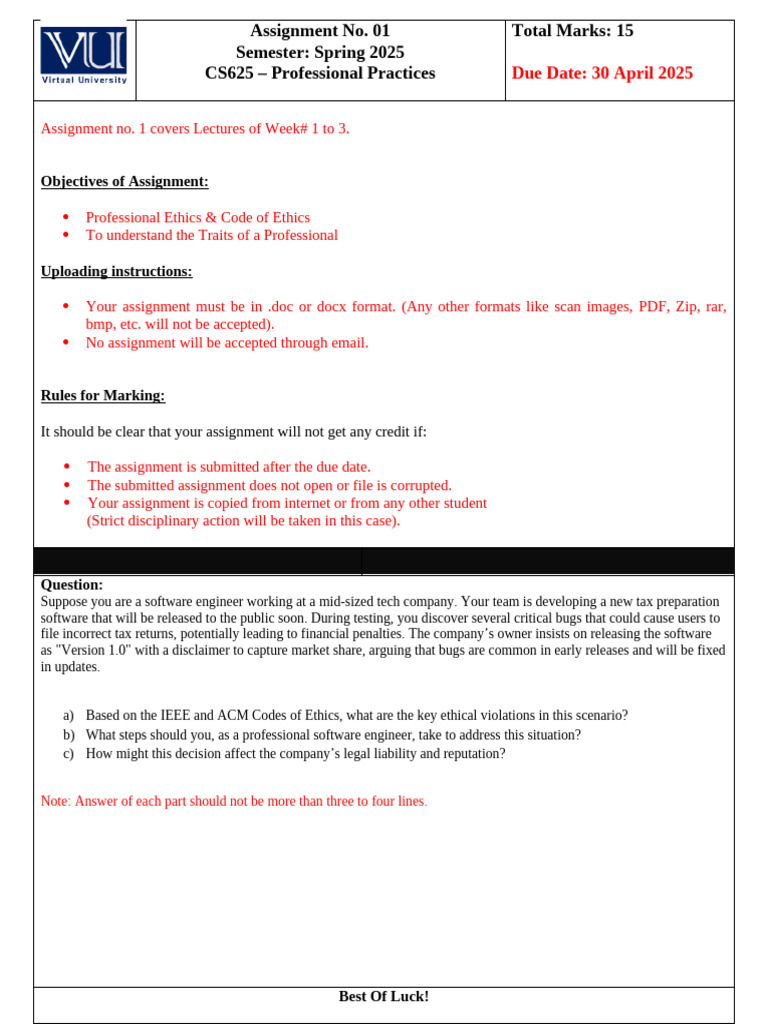 Spring 2025 - CS625 - 1 | PDF