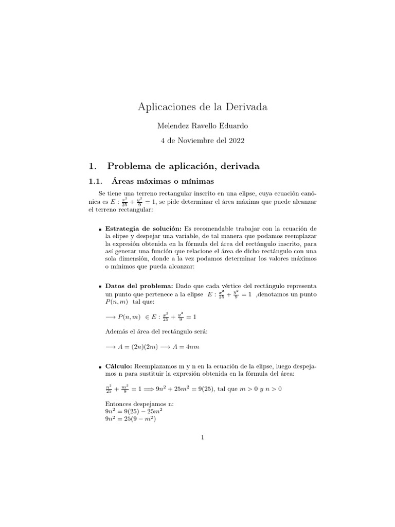 Problema de Optimización Con Derivada | PDF | Línea (geometría) | Derivado
