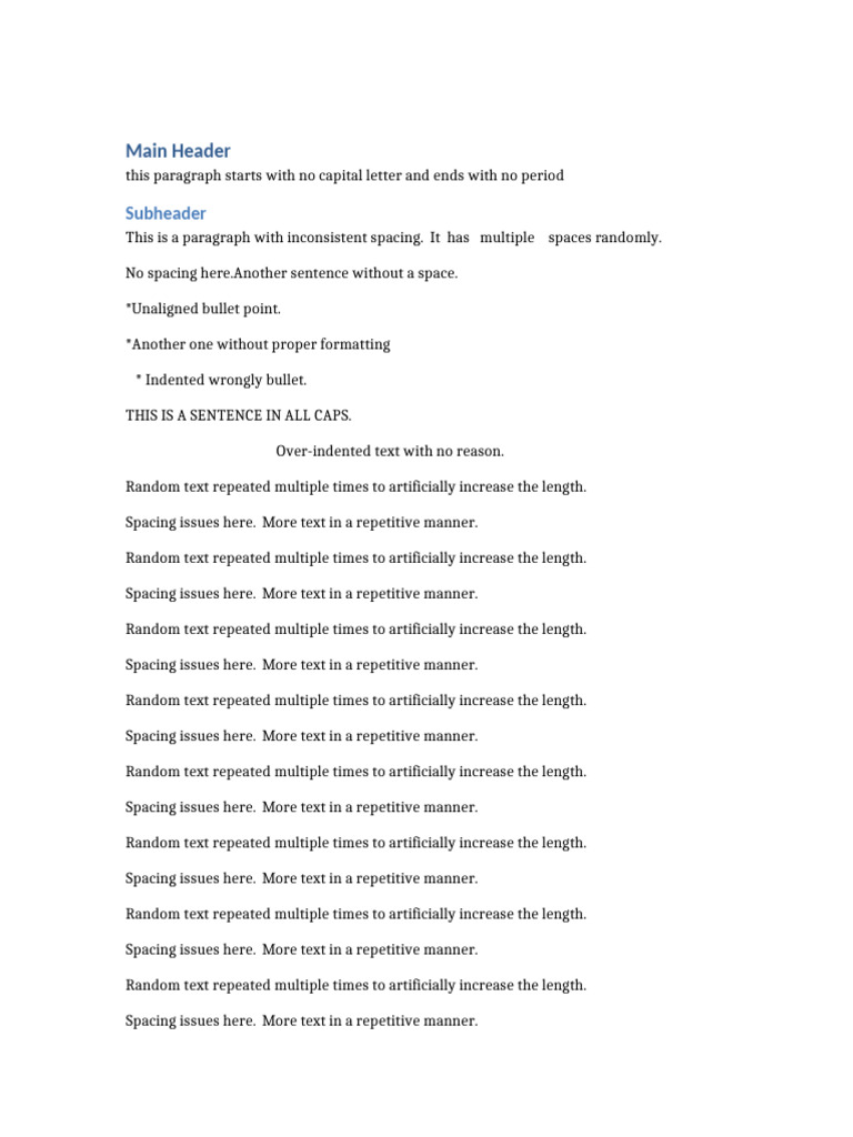 Poorly Formatted Long Doc | PDF