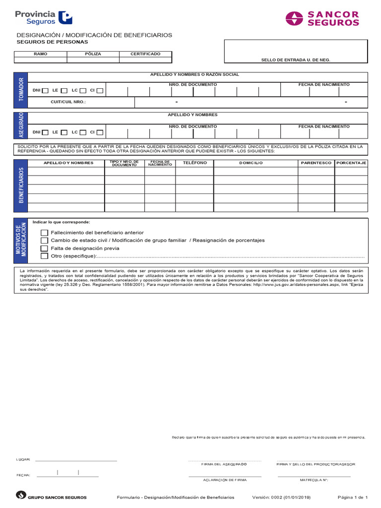 Beneficiarios Modif | PDF