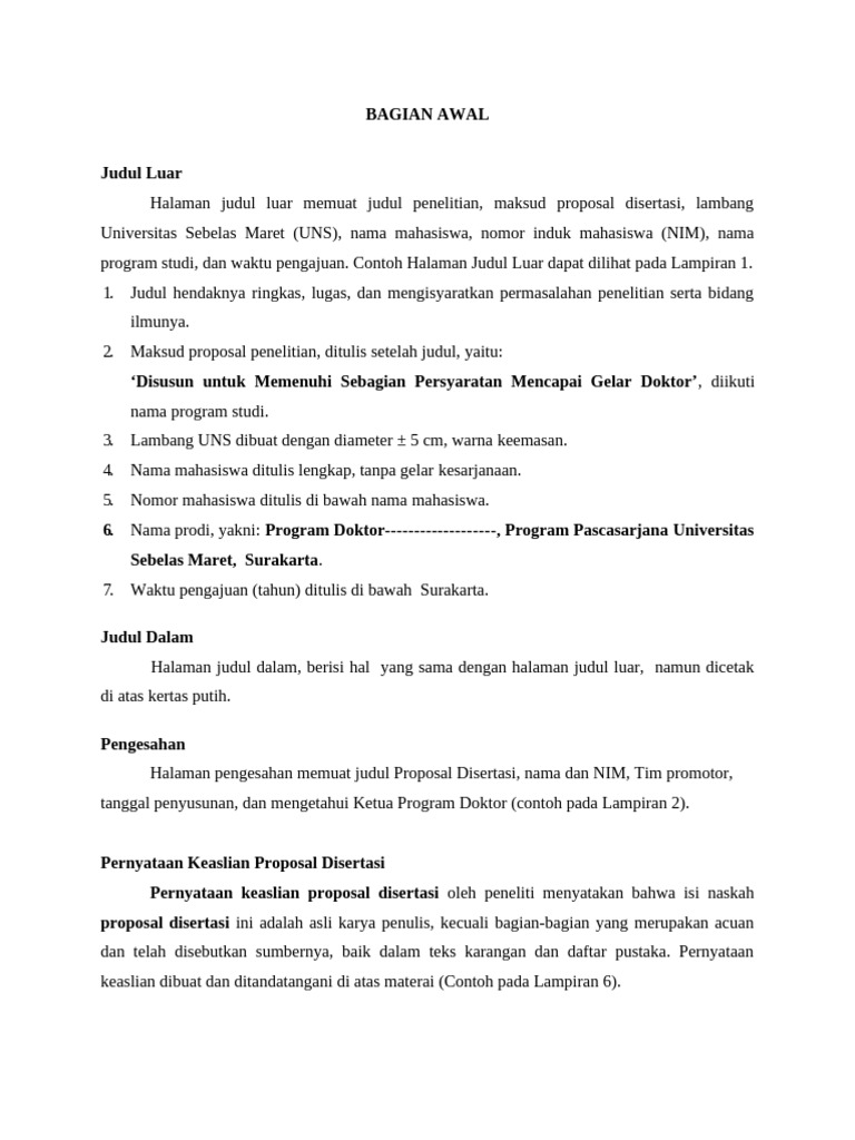 Format Proposal Penelitian Disertasi | PDF
