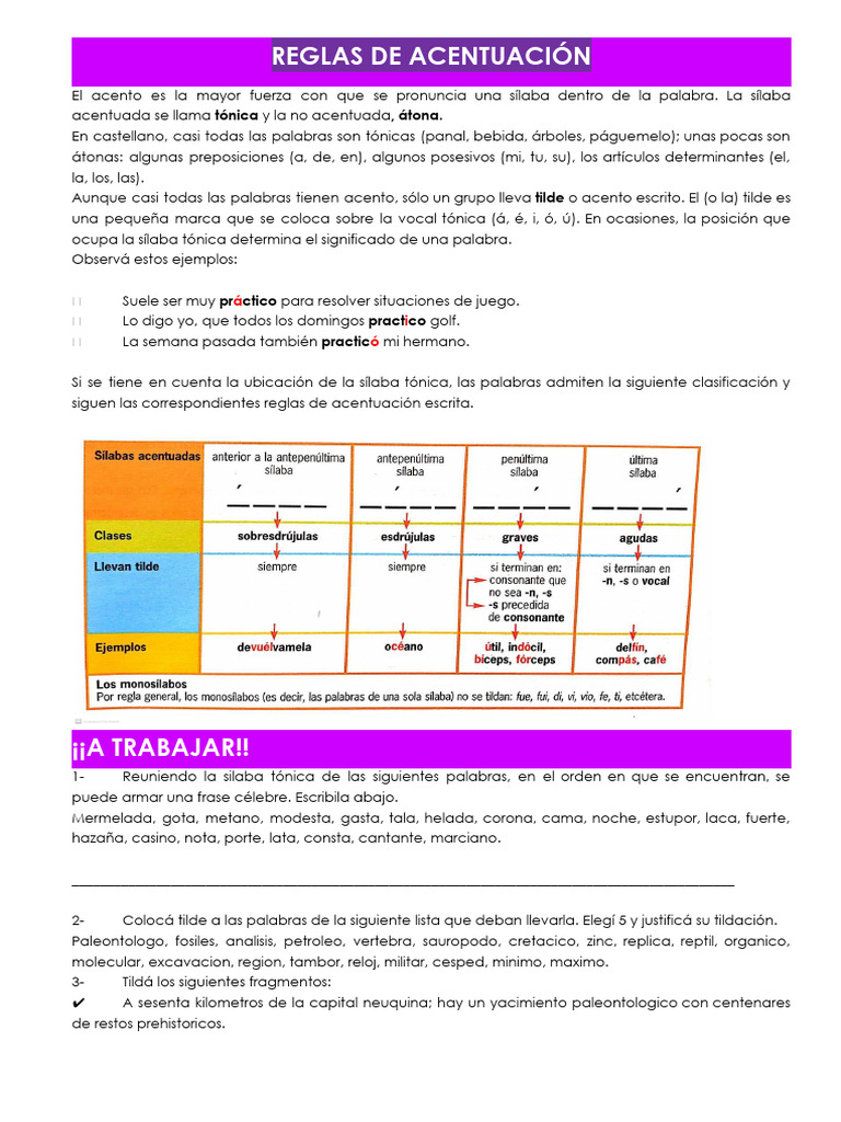 1ero Reglas de Acentuación | PDF | Leonardo Da Vinci | Sílaba