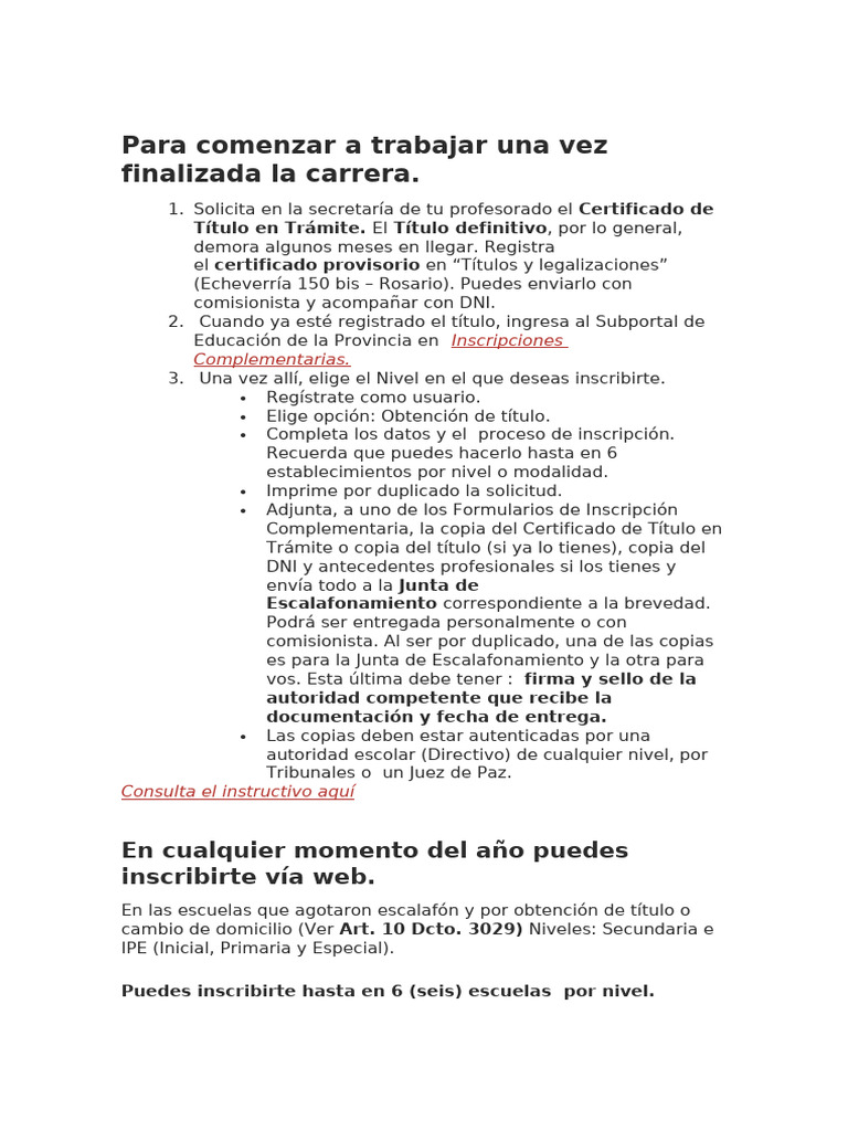 Para Comenzar A Trabajar Una Vez Finalizada La Carrera | PDF | Argentina