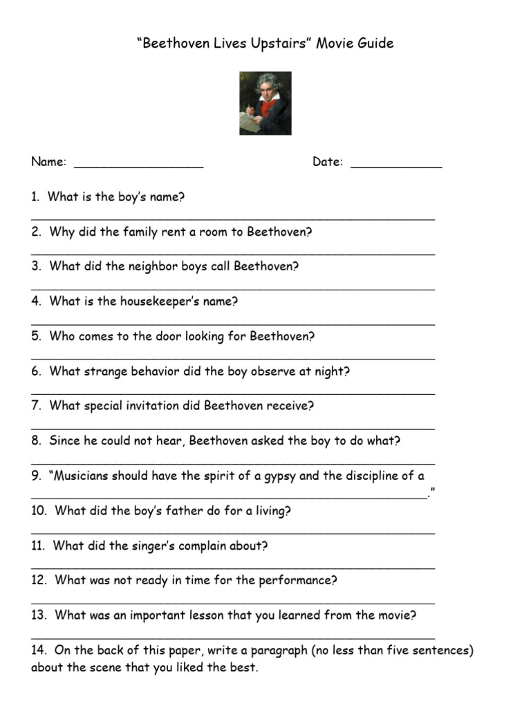 Beethoven Lives Upstairs Movie Guide | PDF