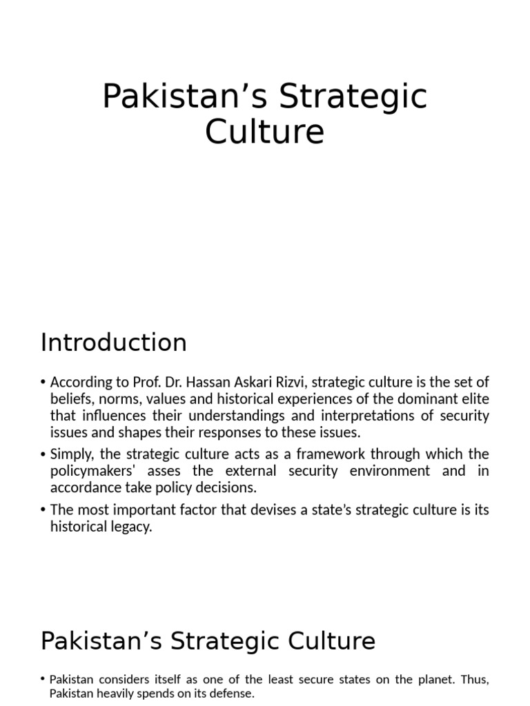 Pakistan - S Strategic Culture 01062022 101519am | PDF | Pakistan ...