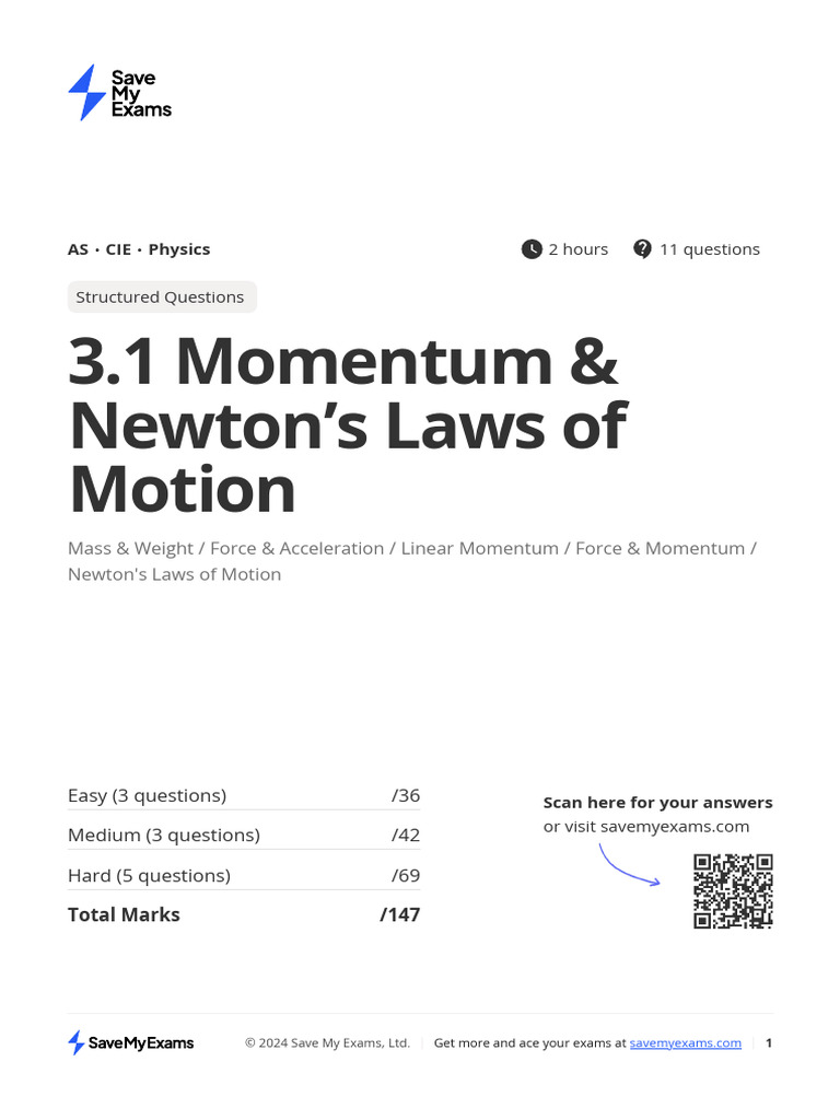 3-1-momentum-and-newtons-laws-of-motion-f6fCfNGF9FTjO12 | PDF | Force ...