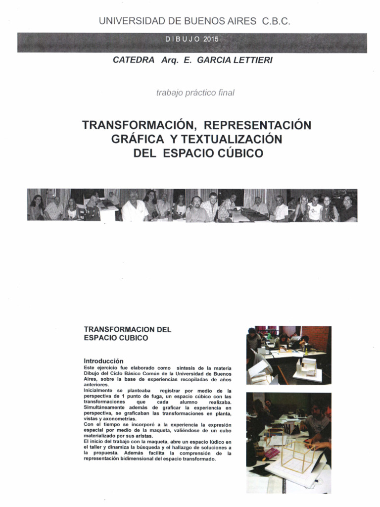 Transformacion, Representacion Grafica y Textualizacion Del Espacio ...