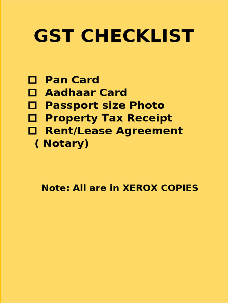 GST Checklist | PDF