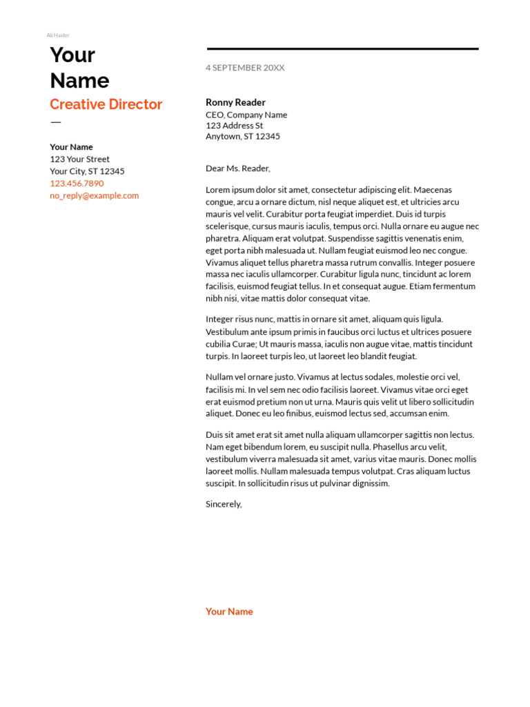 Letter Template Pdf