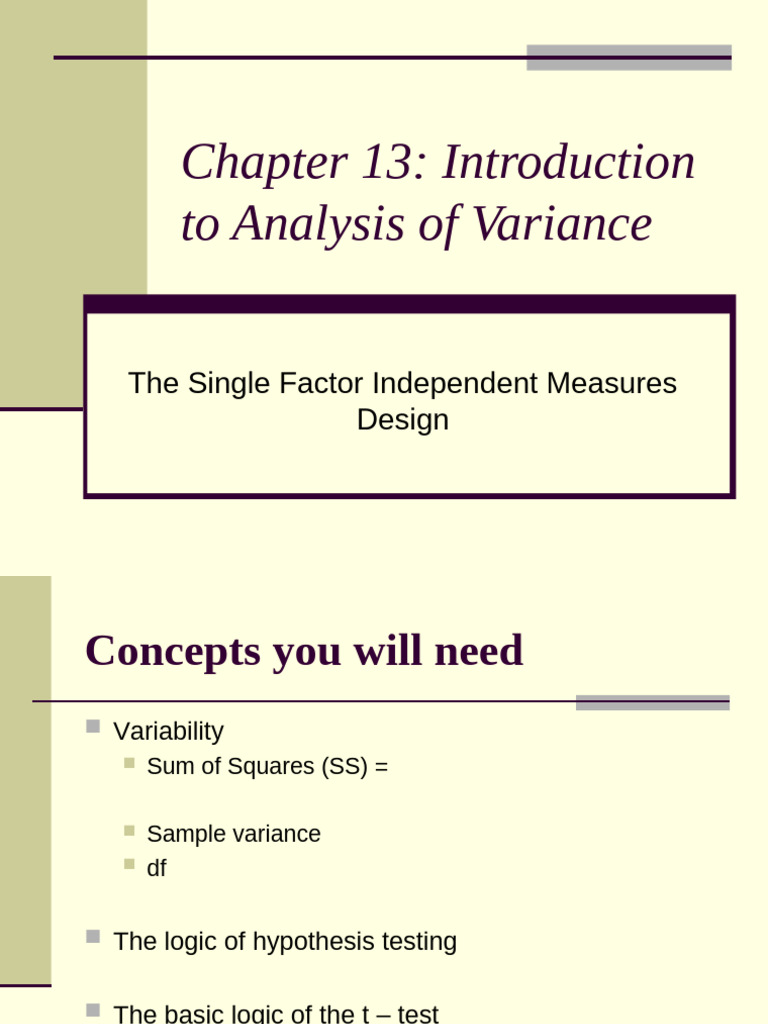 Ch13-1skelpart 1 | PDF | Analysis Of Variance | Student's T Test