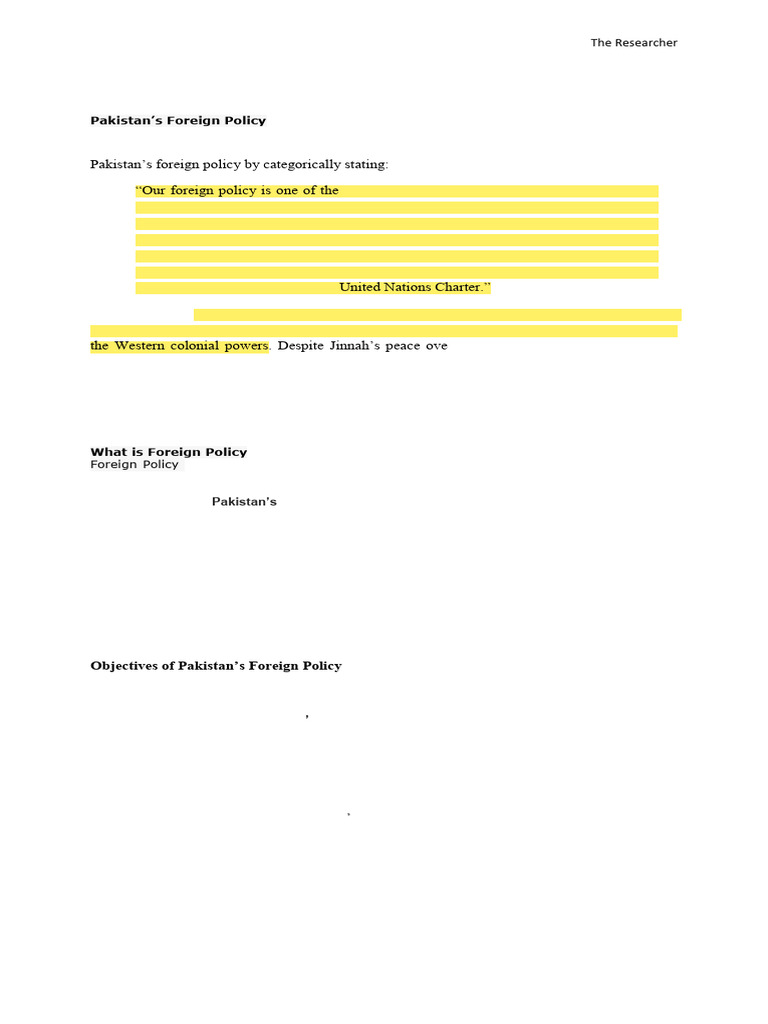Foreign Policy of Pakistan and Challenges | PDF | Pakistan | Zulfikar ...