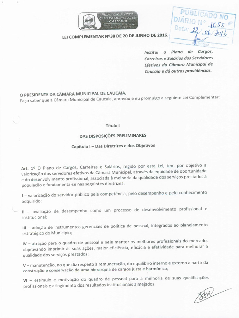 Lei Complementar - 38 - 2016 - 0000001 | PDF