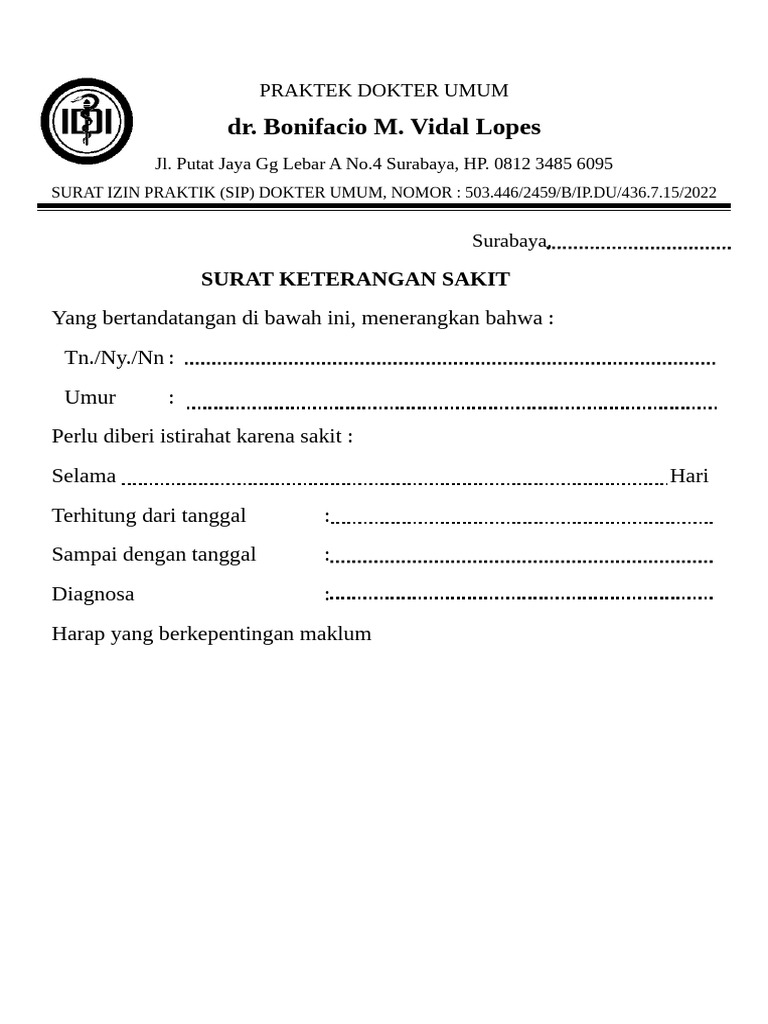 Praktek Dokter Umum Sby | PDF