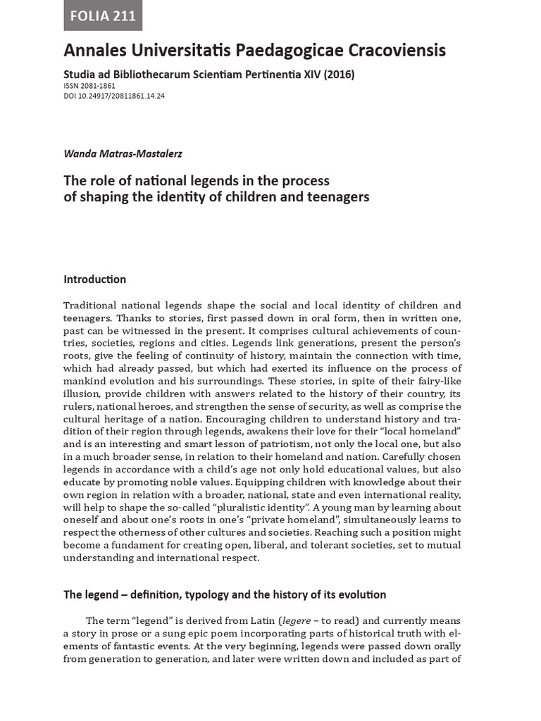 The Role of National Legends | PDF | Legends | Knowledge