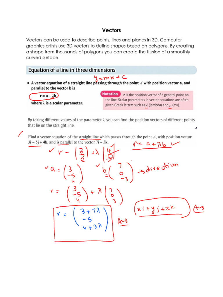 Understanding 3D Vectors in Graphics | PDF