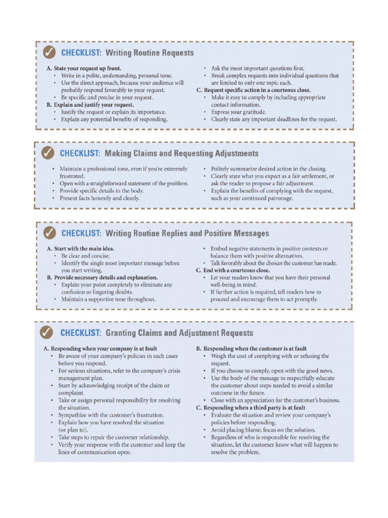 Checklists of Positive, Negative and Persuasive Messages | PDF