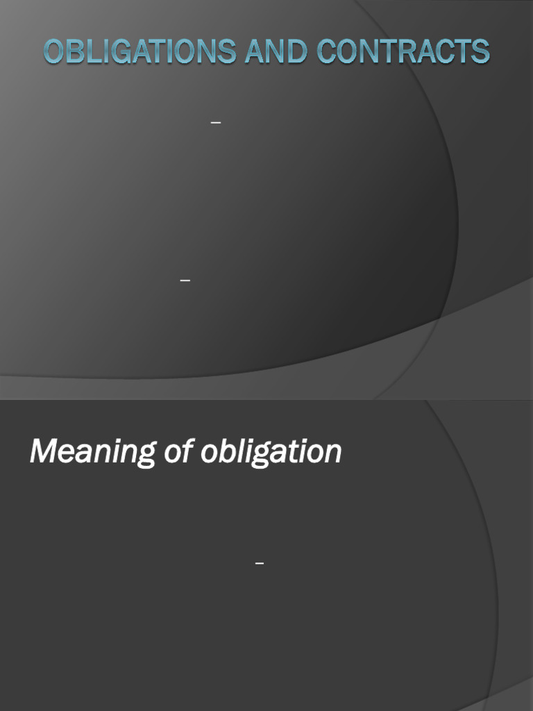Obligations and Contracts | PDF | Law Of Obligations | Offer And Acceptance