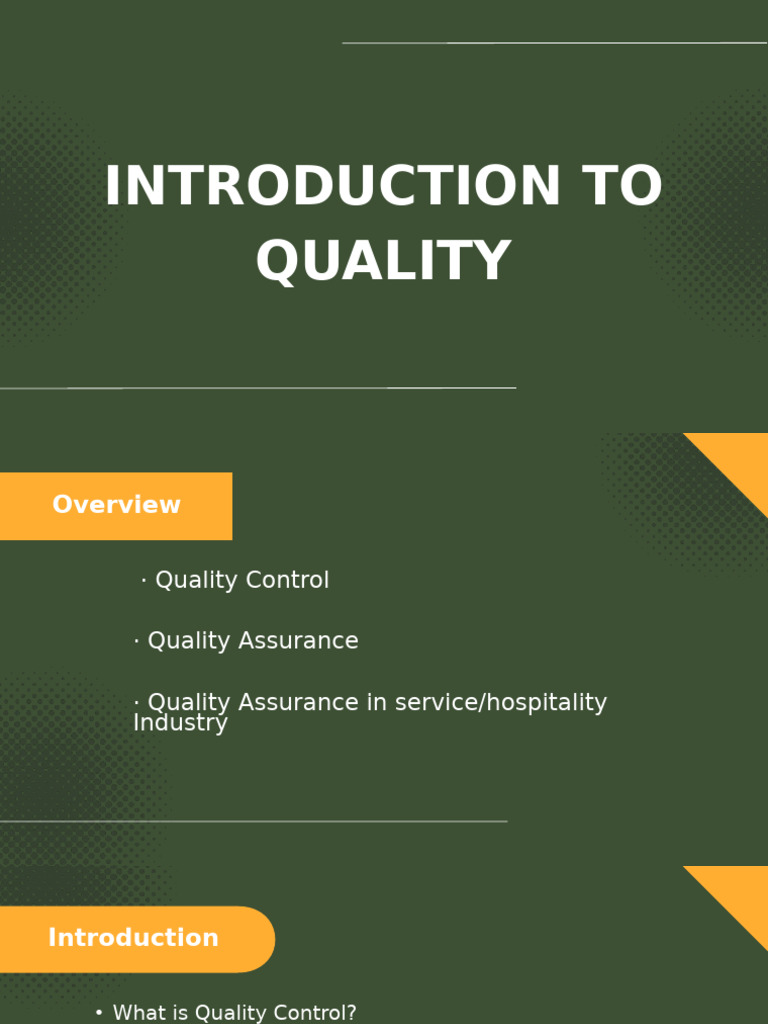 Introduction To Quality | PDF | Quality Assurance | Quality (Business)
