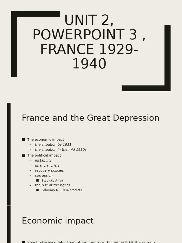 France 1929-1940 powerpoint | PDF | Great Depression