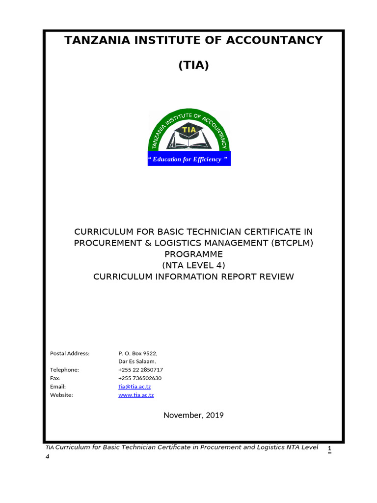 Plm-Nta Level 4 2019 Nov | PDF | Logistics | Procurement