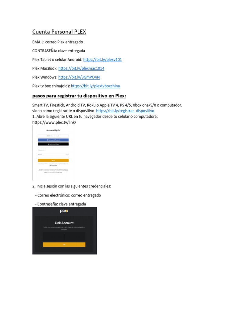 Manuales para Cuentas PLEX | PDF | Android (sistema operativo) | Roku