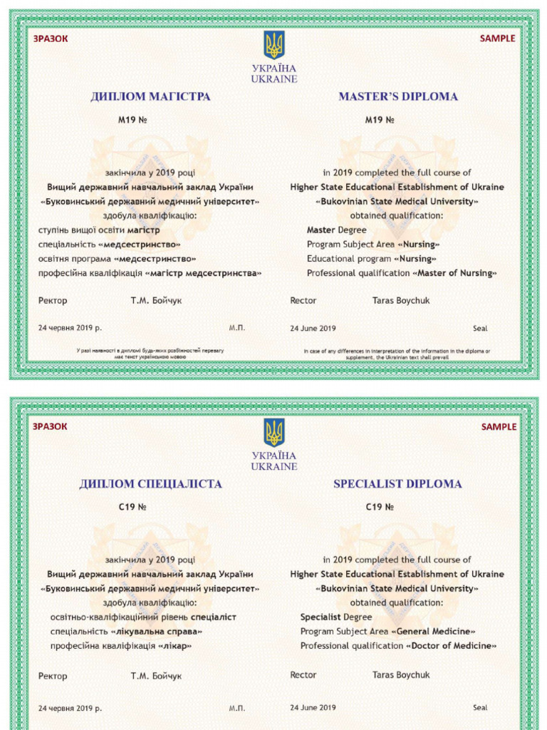 Diploma Bsmu Samples | PDF