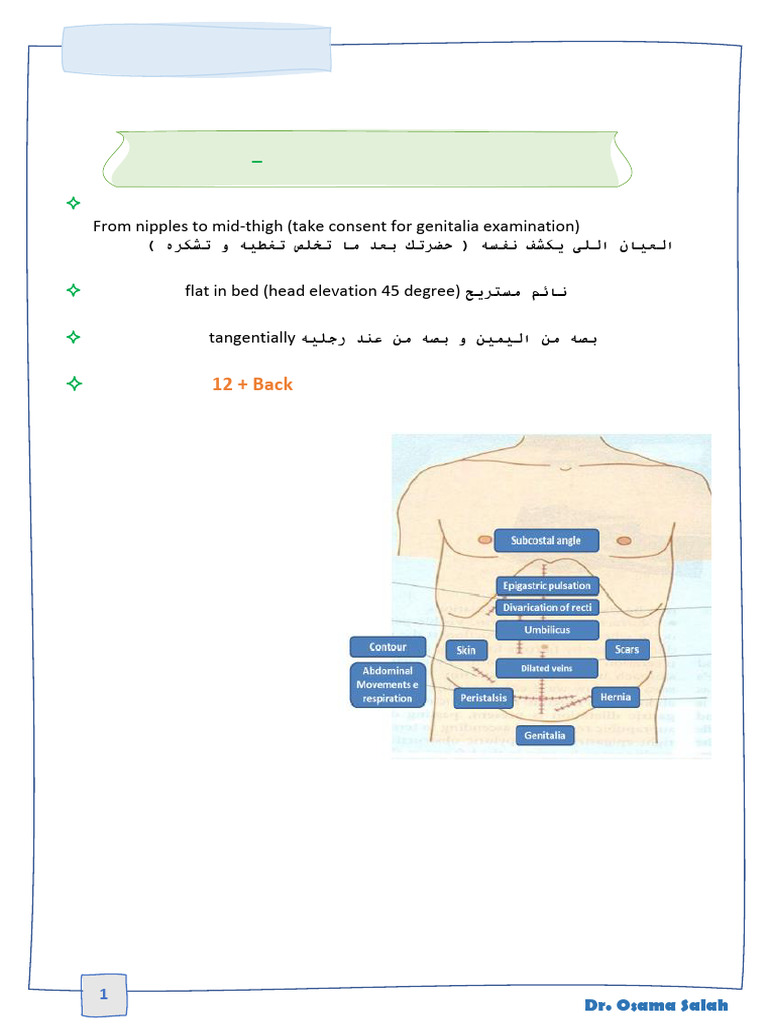 Abdominal Examination Batna | PDF | Abdomen | Medical Specialties