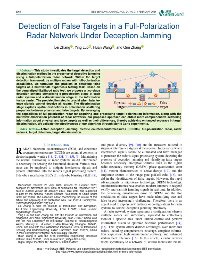 Zhang 等 - 2024 - Detection of false targets in a full-polarization radar network under deception ...
