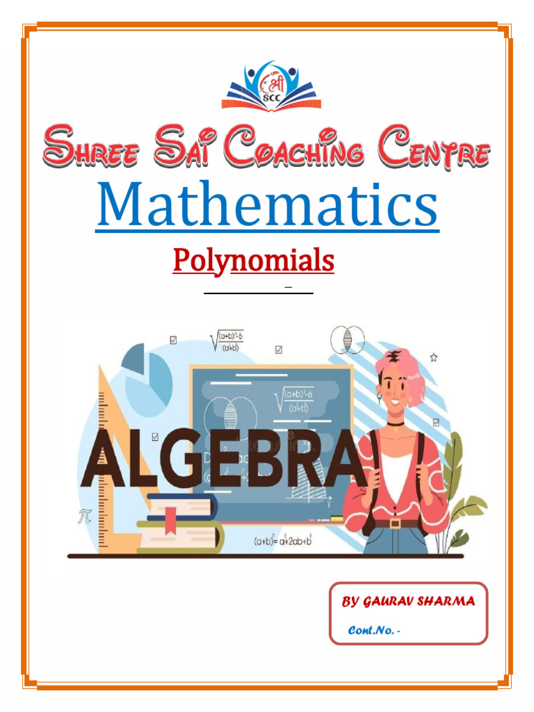 Polynomials(Worksheet - 1) Class - 10th(2025) | PDF | Zero Of A Function | Polynomial