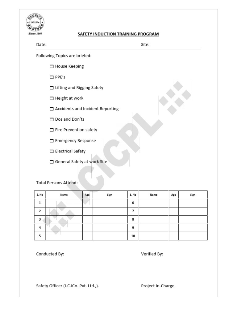 Induction Training | PDF