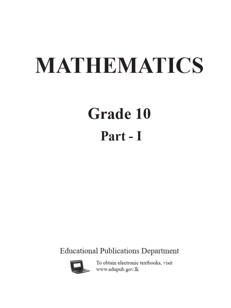 Grade 10 Mathematics Part I Textbook English Medium - New Syllabus ...