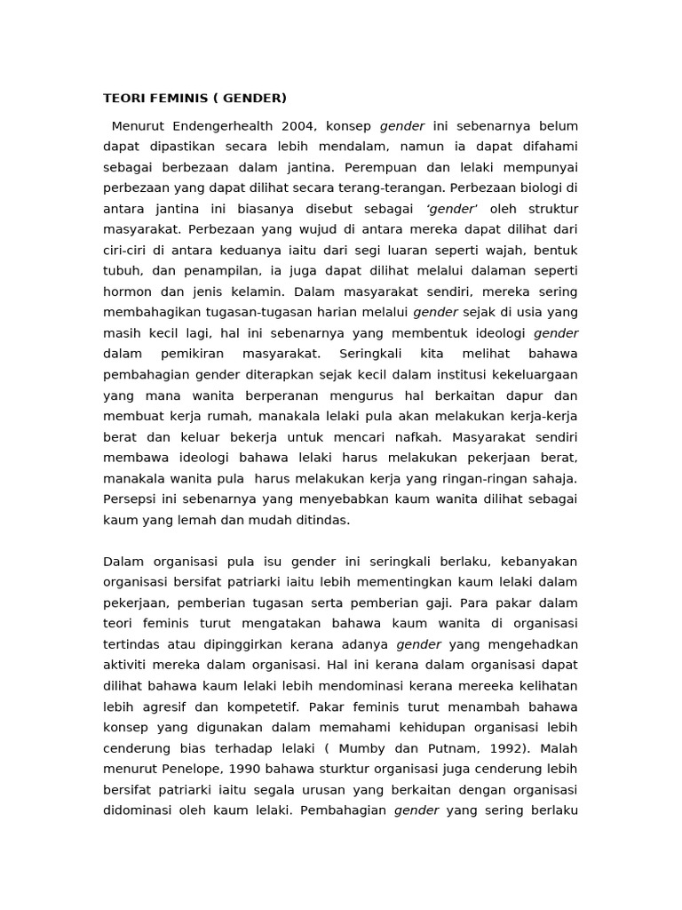 Teori Feminis | PDF