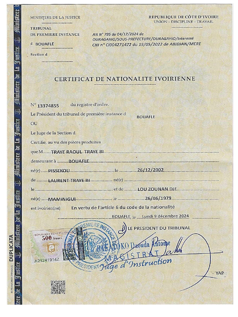 Certificat Concours | PDF