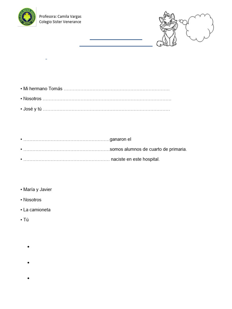 Prueba de Sujeto y Predicado | PDF