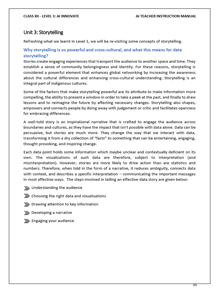 AI ClassXII Study Materials (1) Story | PDF | Storytelling | Data