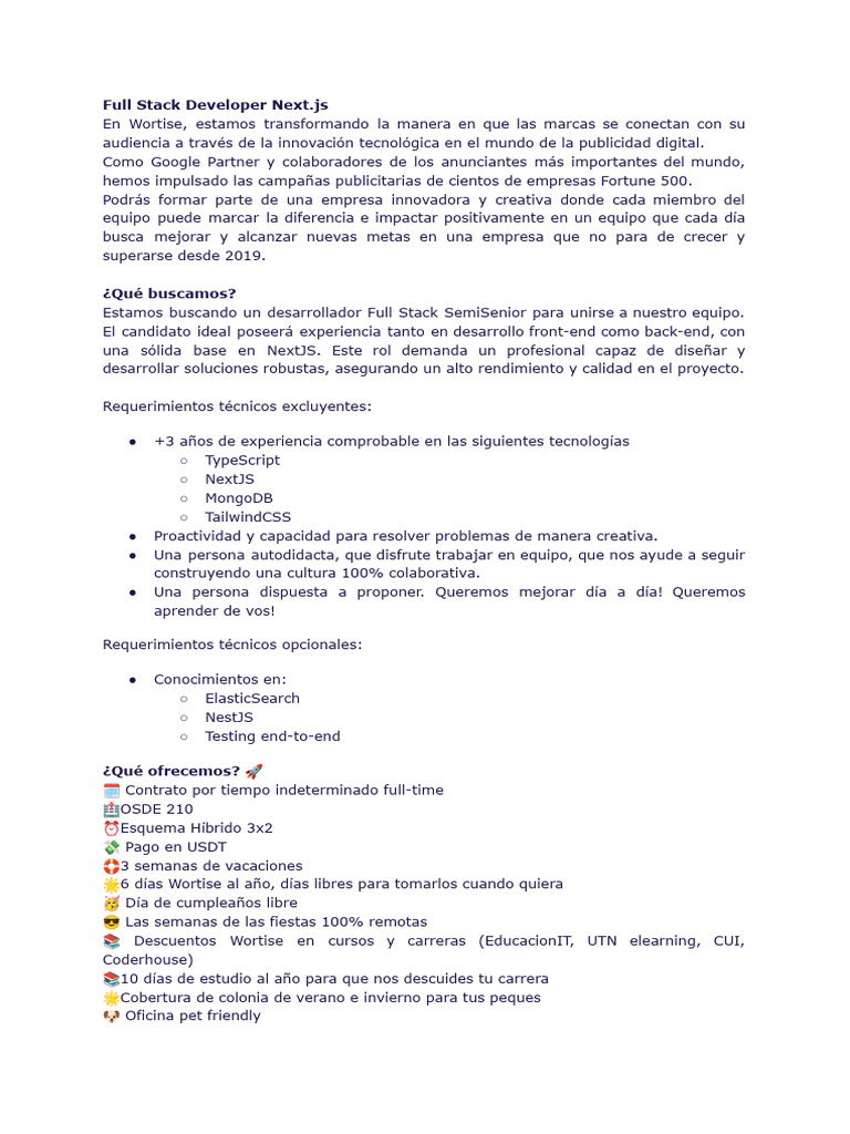 Job Posting Fullstack PUB | PDF