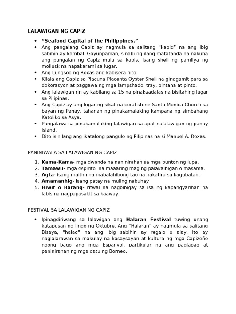 Lalawigan NG Capiz | PDF