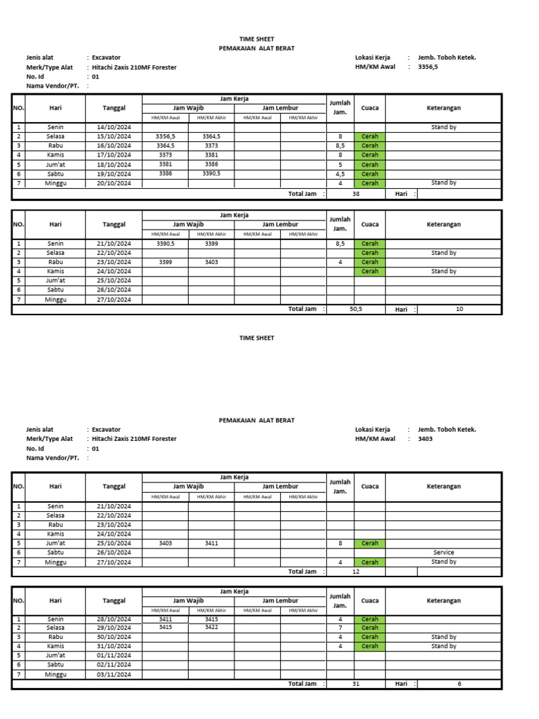 Time sheet alat | PDF