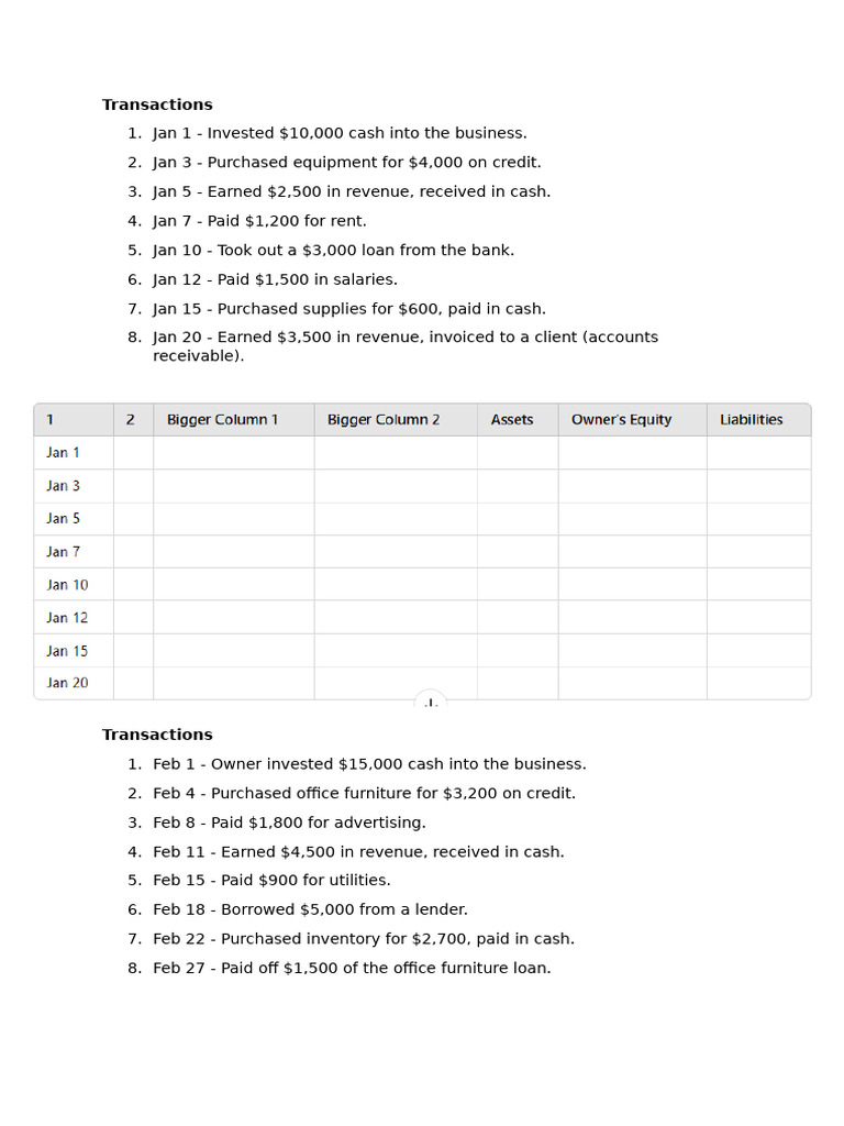 Business Financial Transactions Overview | PDF