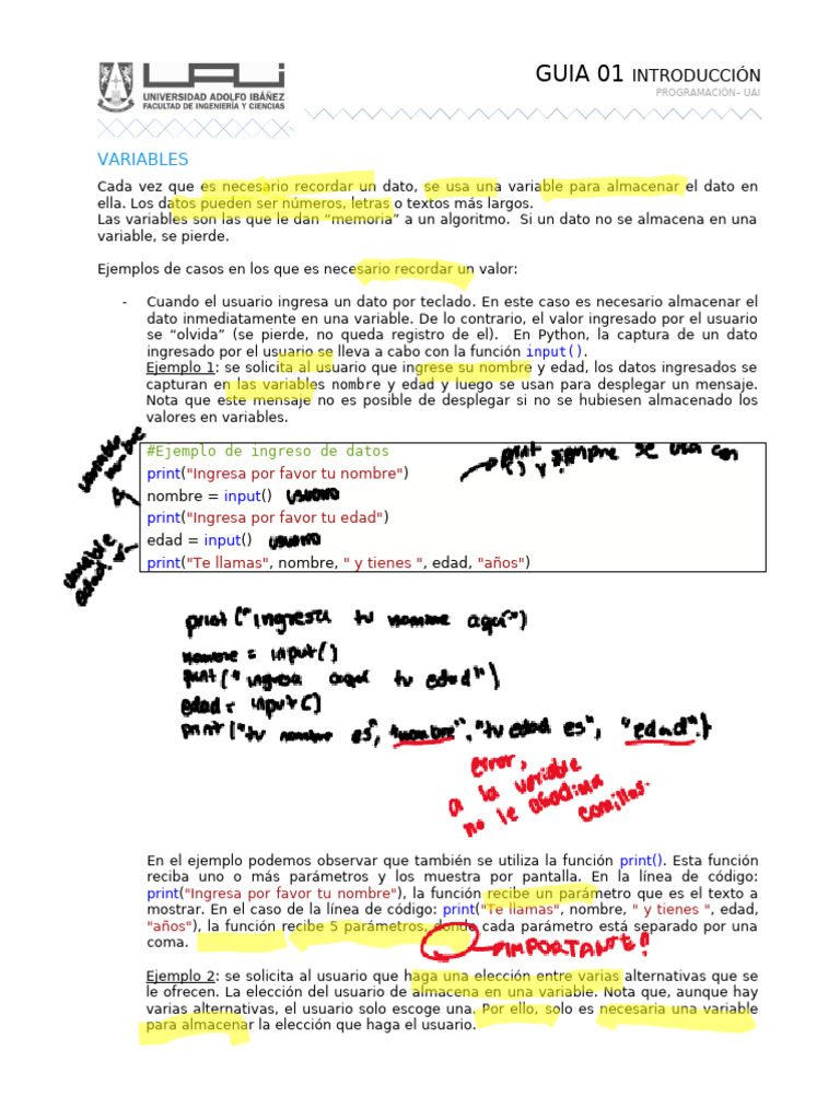 guia_01_SOL 2 | PDF | Variable (informática) | Algoritmos