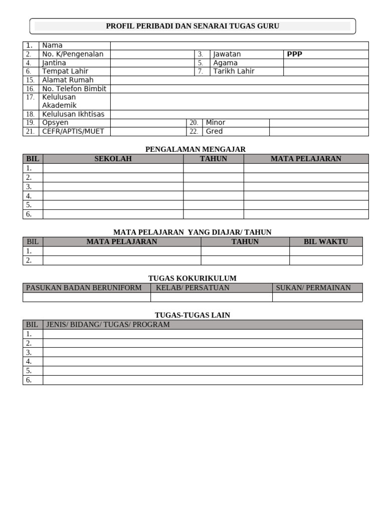 Profil Panitia Bi - Template | PDF