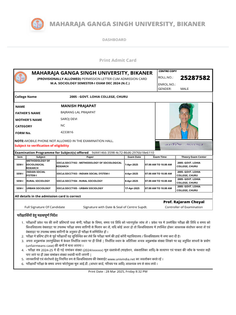 Maharaja Ganga Singh University, Bikaner | PDF