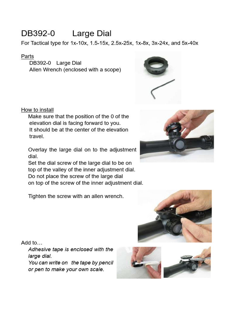 Large Dial Installation Guide for Scopes | PDF