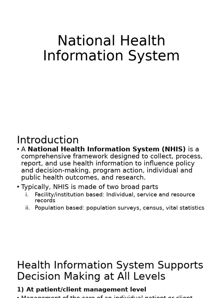 National Health Information System | PDF | Data Quality | Information