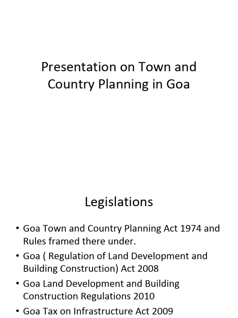 Goa Town Planning Regulations Overview | PDF