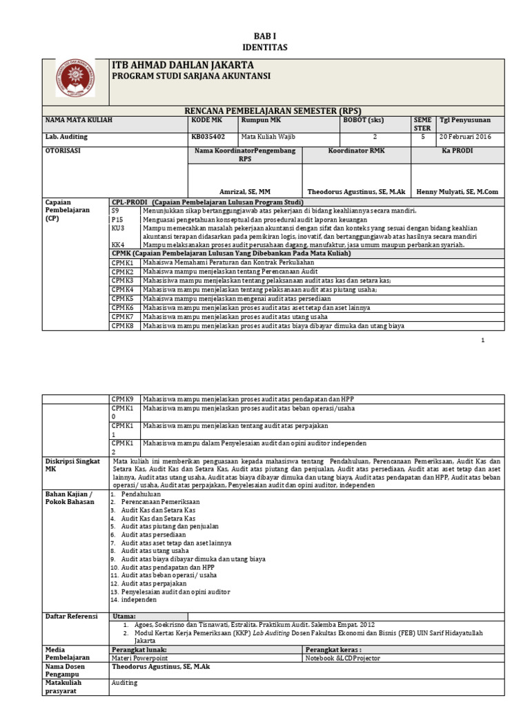 RPS Lab. AUDITING | PDF
