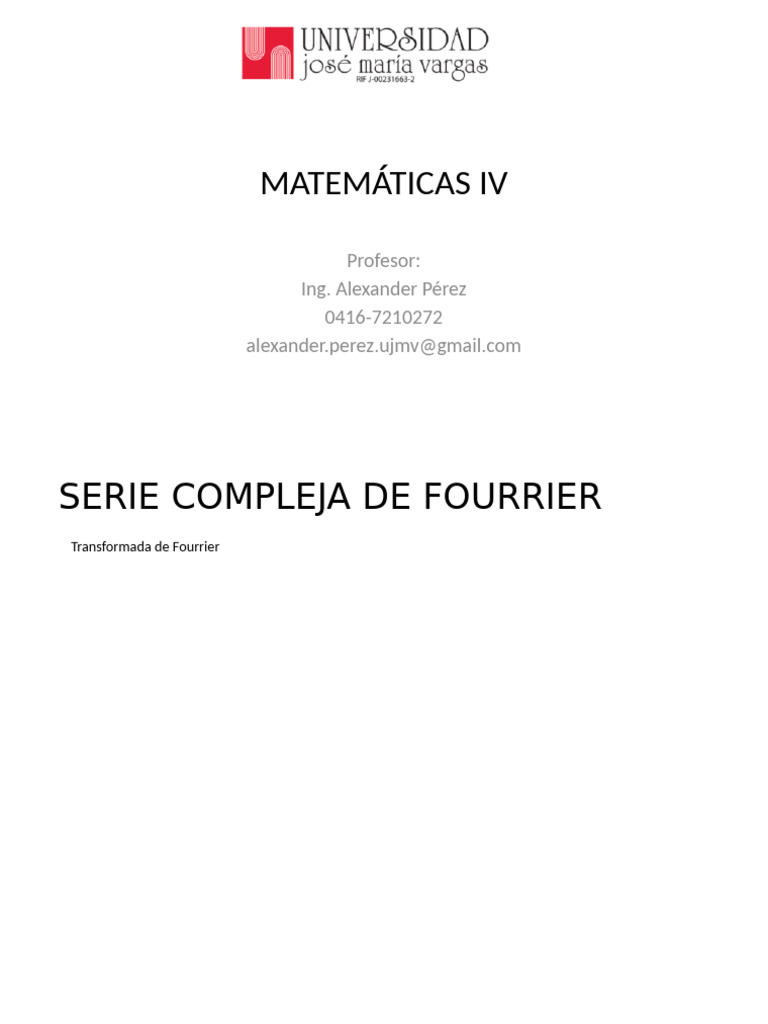 Serie Compleja de Fourrier | PDF